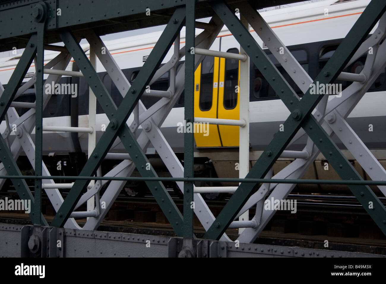 Train crossing bridge Stock Photo - Alamy