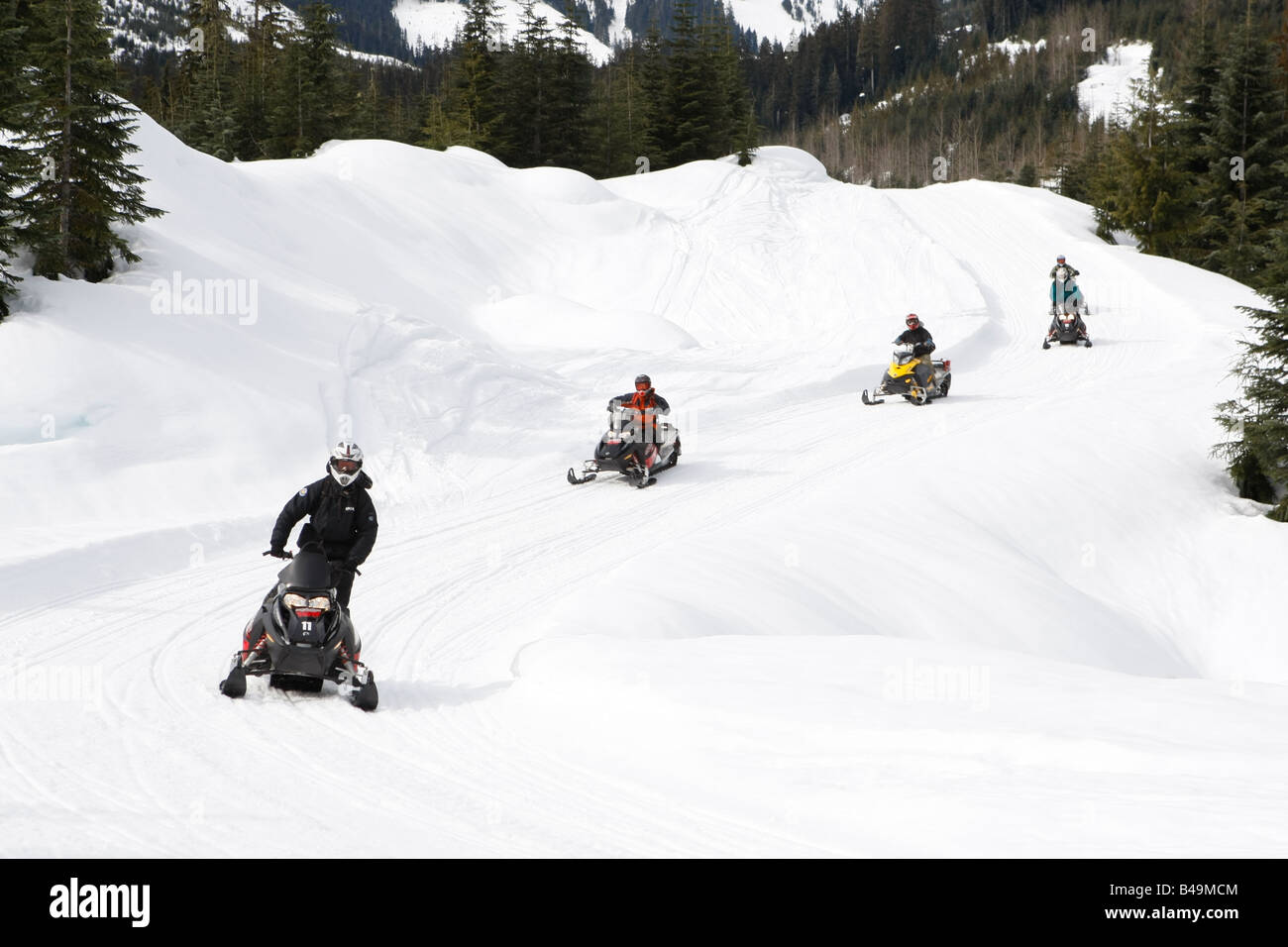 snowmobile adventure tour in Whistler British Columbia Stock Photo - Alamy