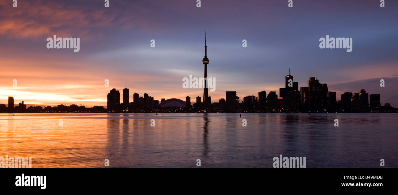 Panoramic view of downtown Toronto from centre island, Ontario, Canada ...
