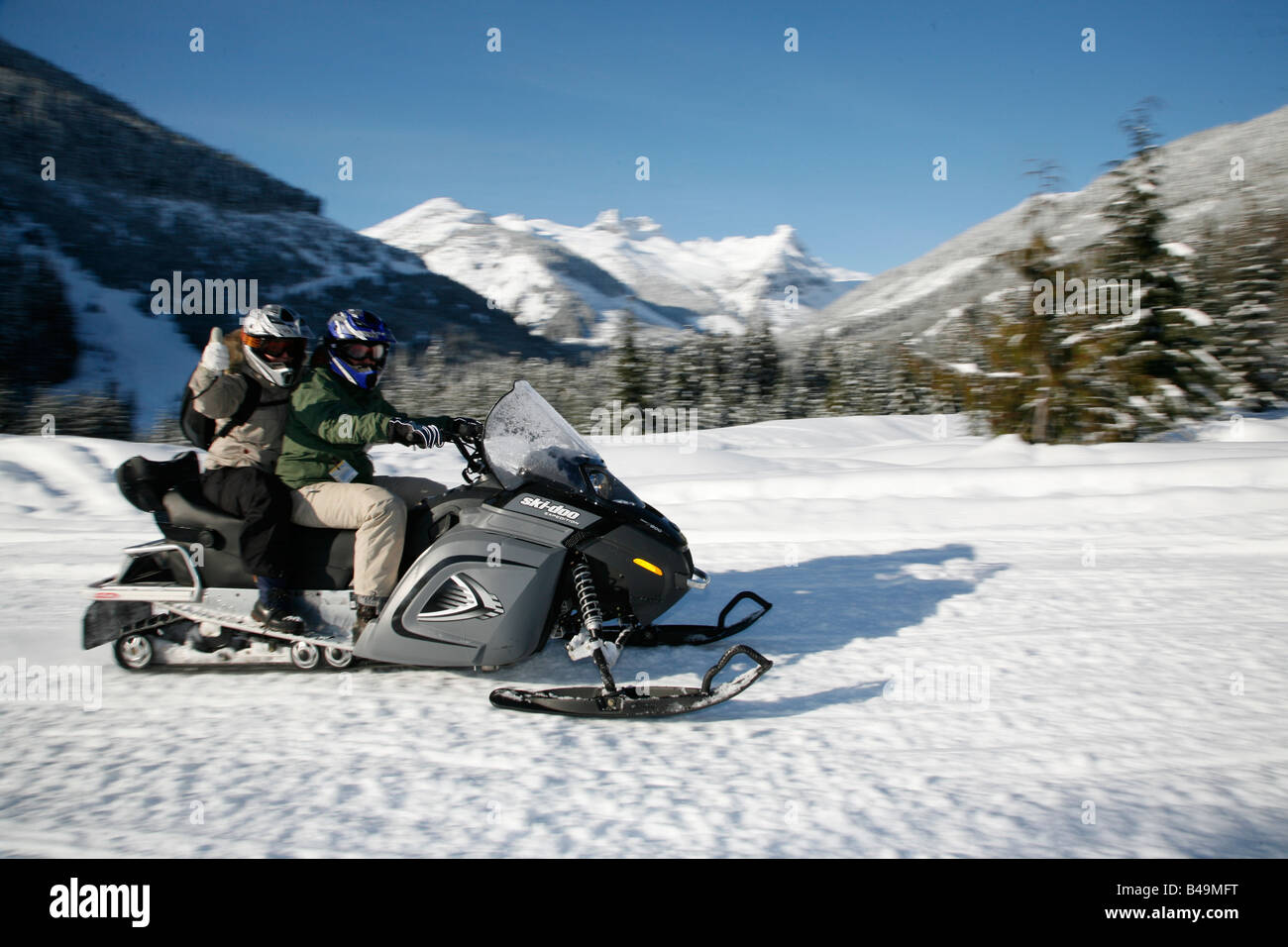 snowmobile adventure tour in Whistler British Columbia Stock Photo - Alamy
