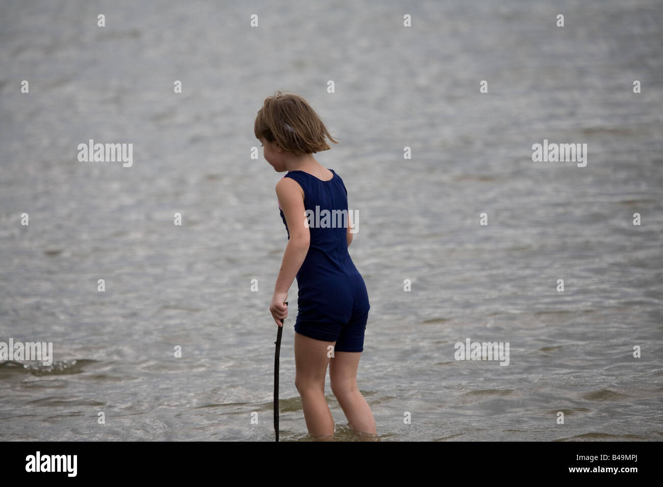 Wading in the Lake Stock Photo - Alamy