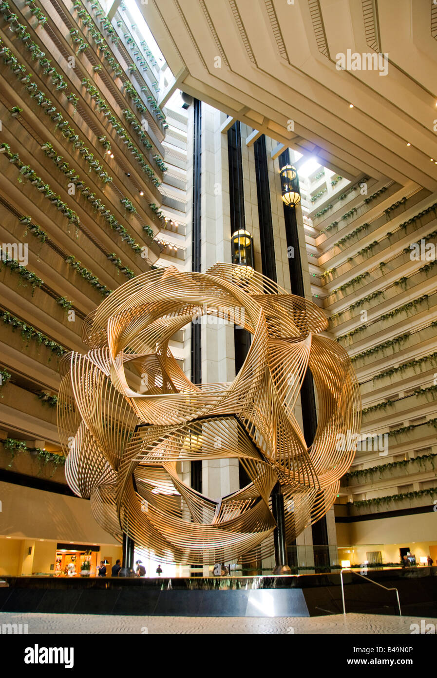 California San Francisco Large atrium lobby of the Hyatt Regency Hotel ...