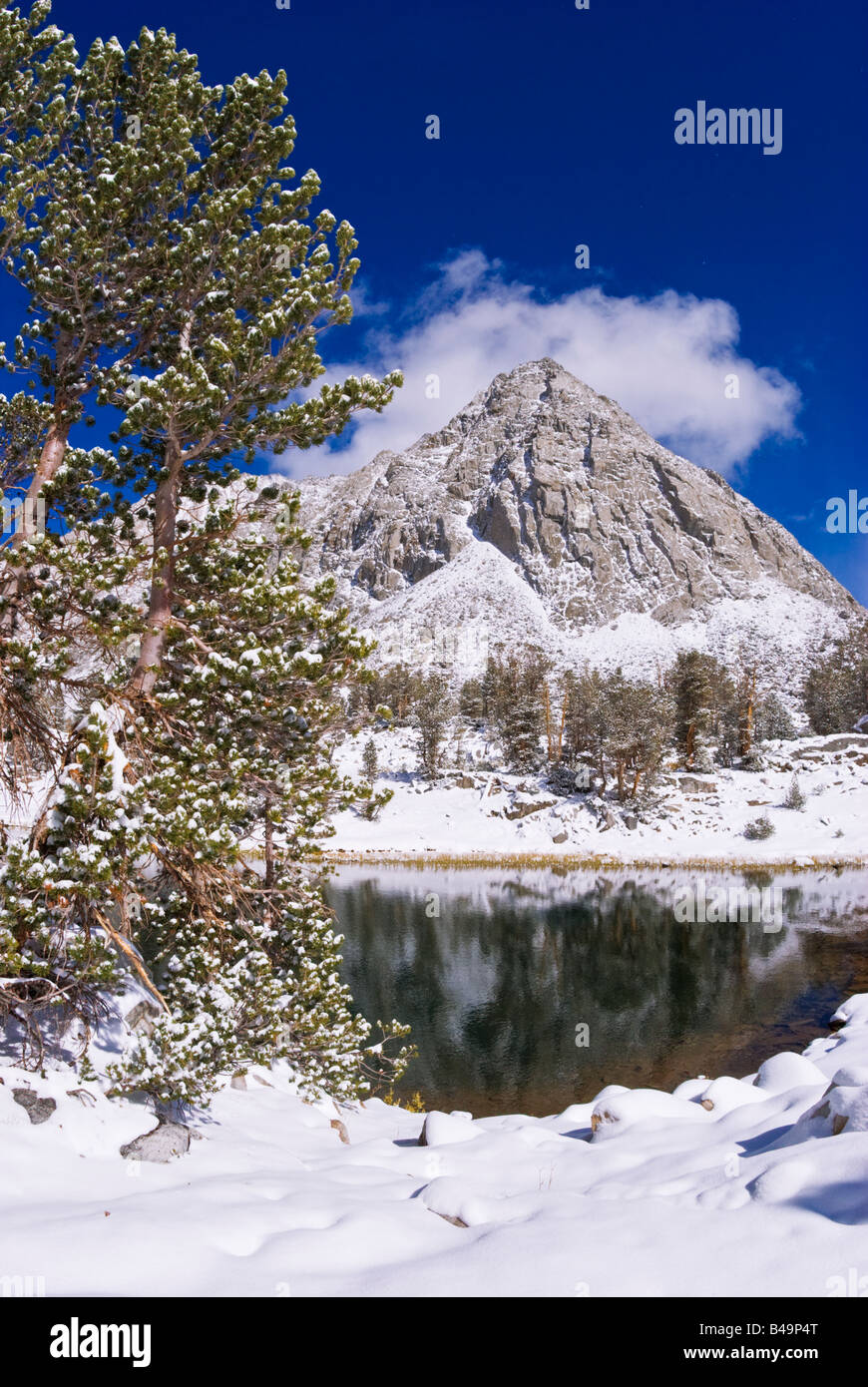 Fresh powder on Mount Morgan from lower Gem Lake John Muir Wilderness ...