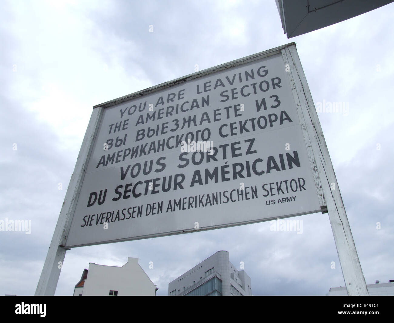 military sign check point charlie berlin germany Stock Photo - Alamy