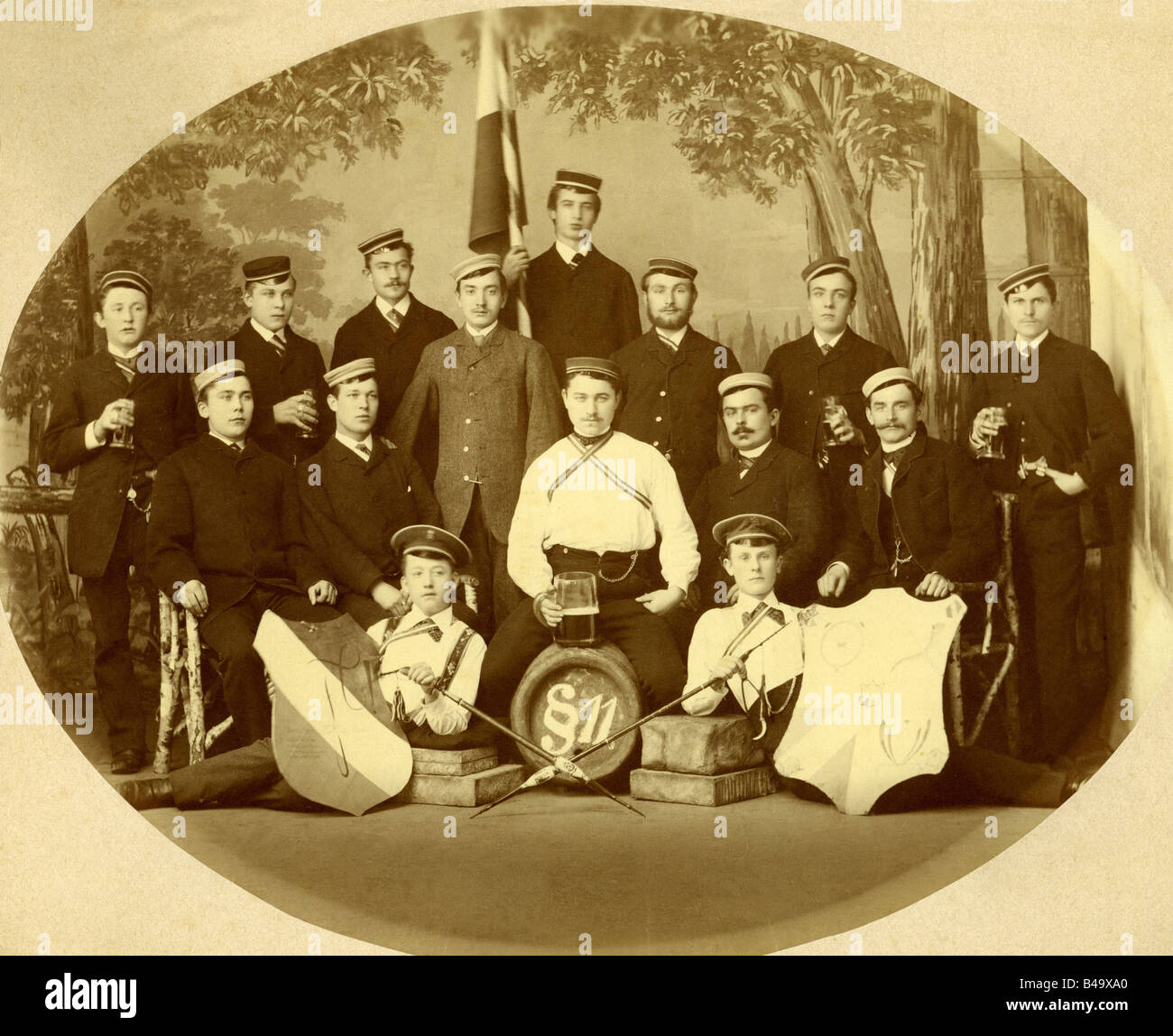education, students, group picture, student corporation, circa 1910 ...