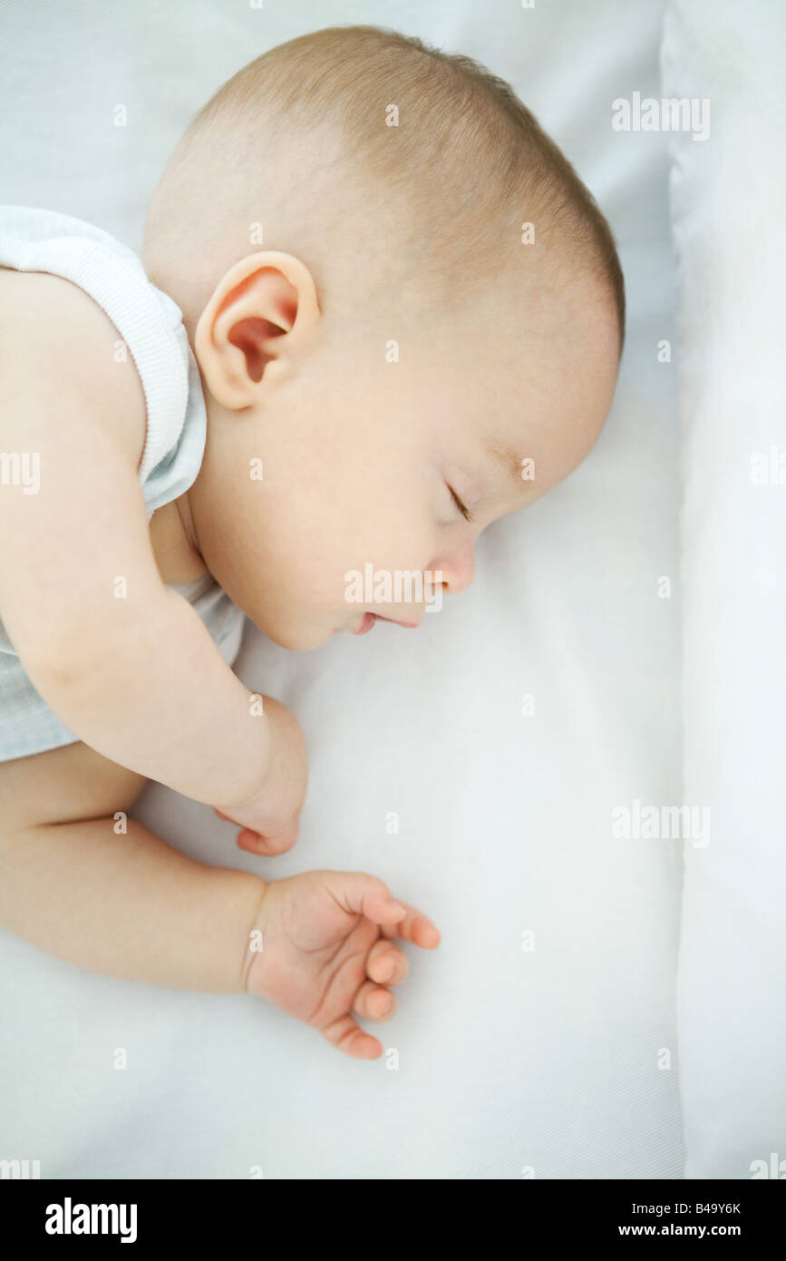 Sleeping baby, high angle view Stock Photo - Alamy