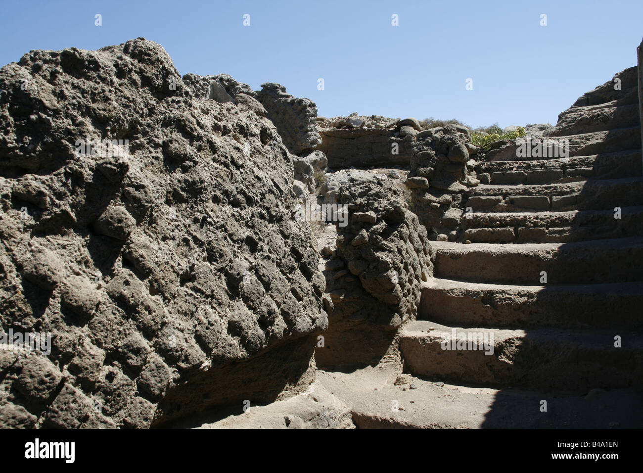 steps in sun at villa giulia ruins on ventotene island, italy Stock ...