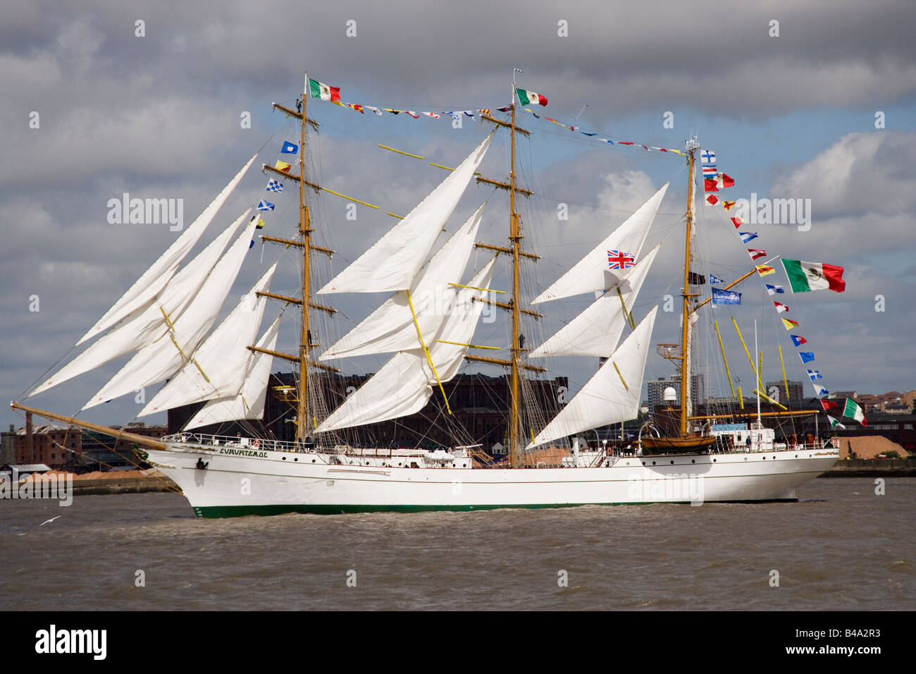 The Mexican Cuauhtemoc sailing ship at the Tall Ships race in Liverpool ...