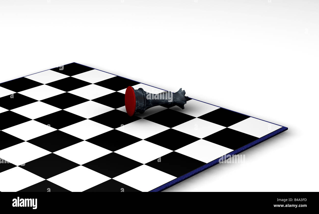3D render of a fallen chess piece Stock Photo - Alamy