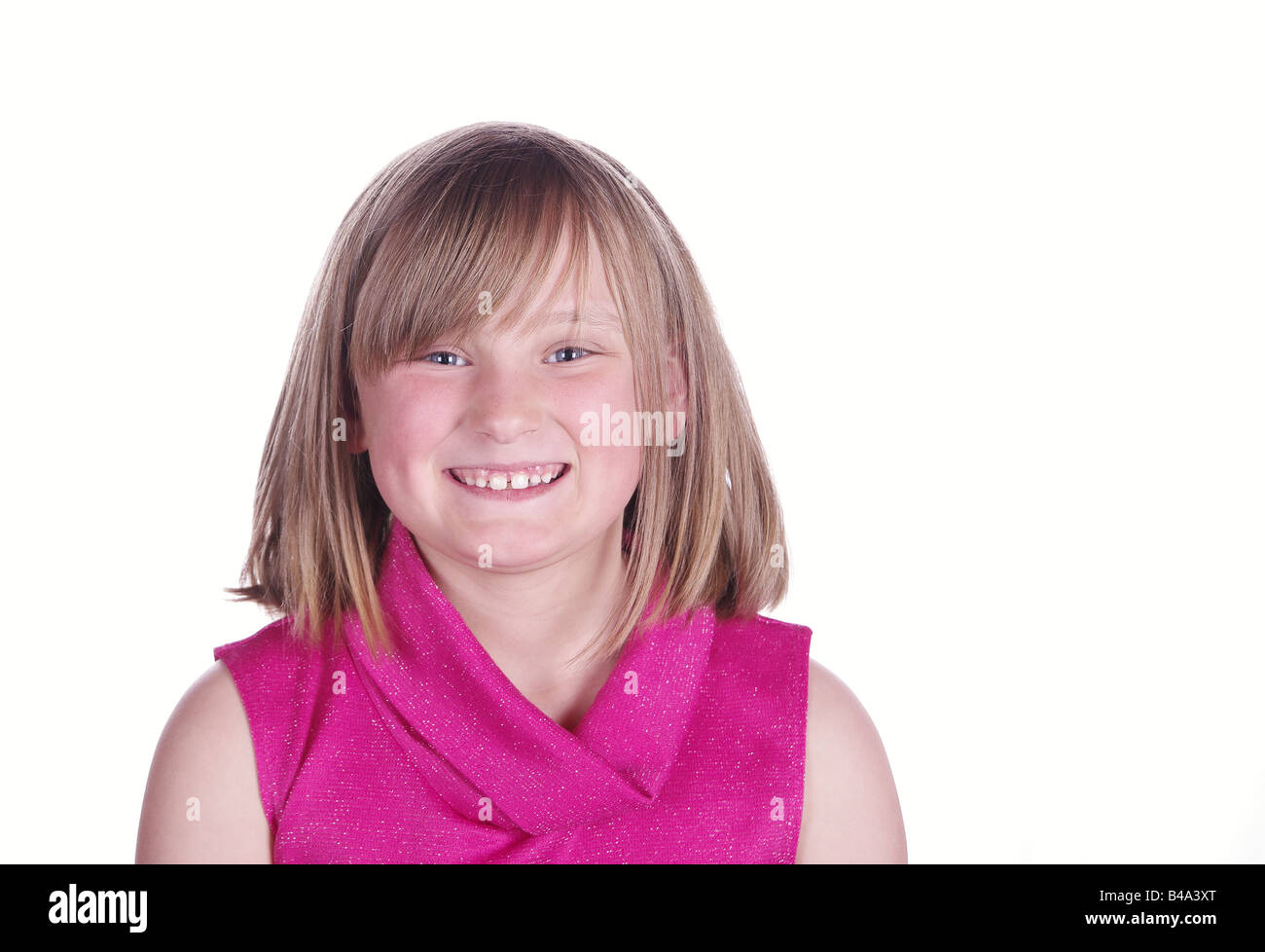 portrait of a young girl on white background Stock Photo - Alamy
