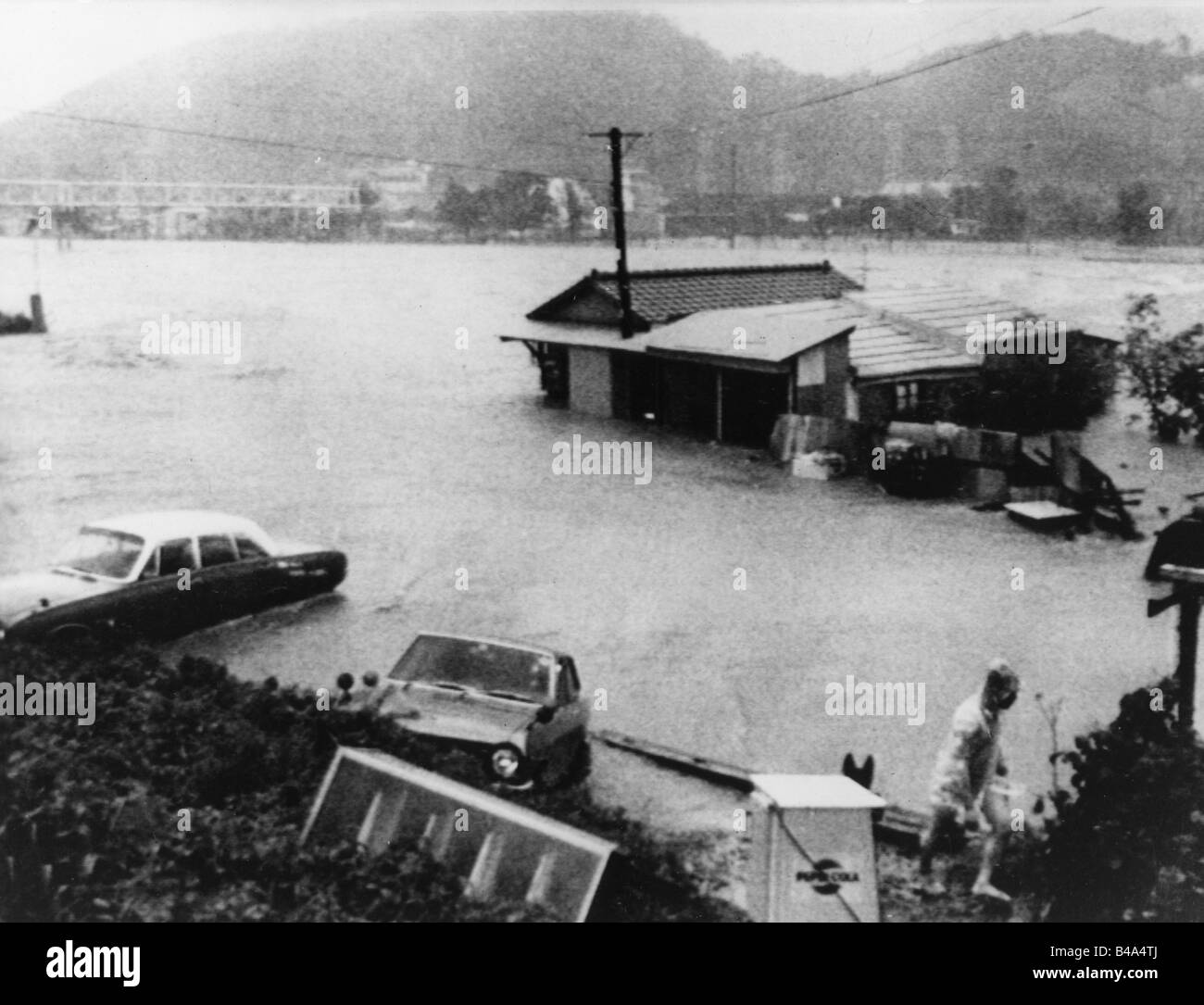geography / travel, Japan, natural disasters, flood, rain typhoon trix ...