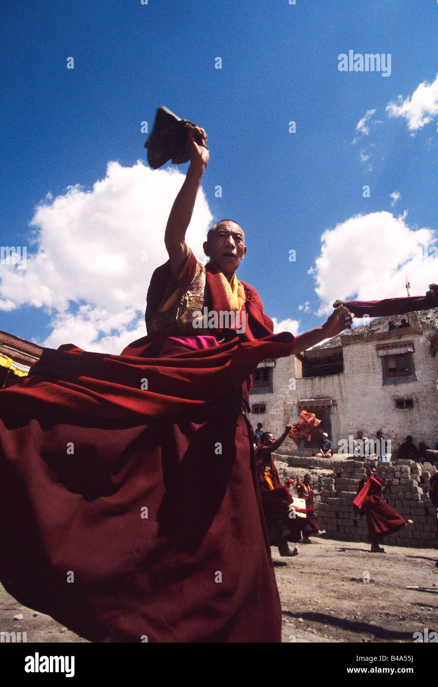 Tibetan Buddhist Monk Dancing Stock Photo - Alamy