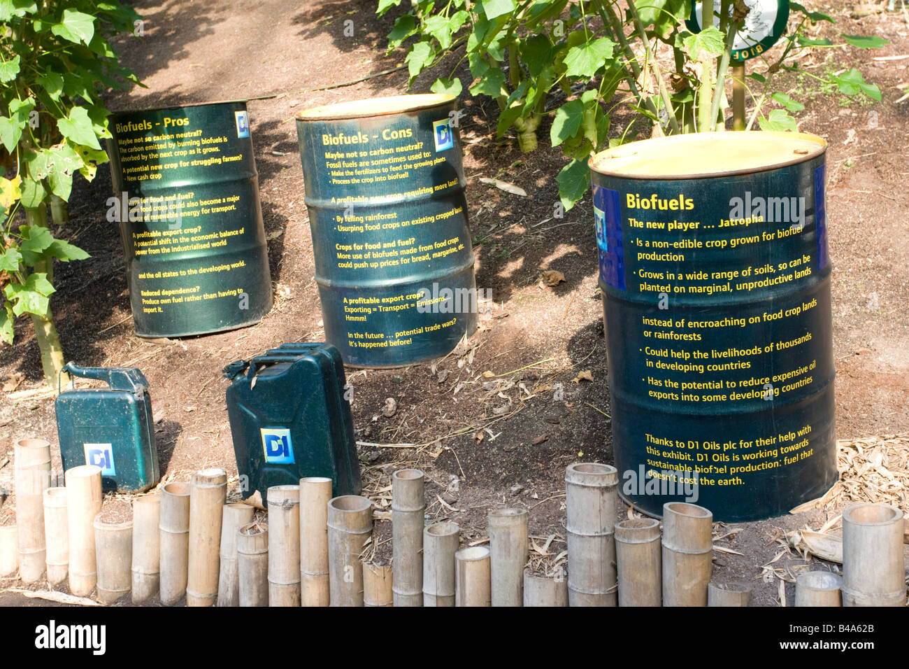 Biofuel education exhibit Eden Project Bodelva St Austell Cornwall UK ...