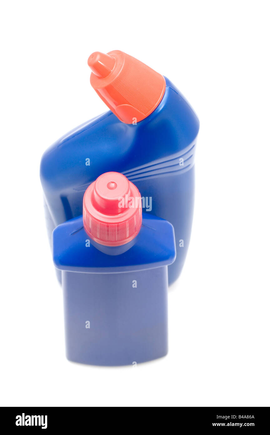 object on white kitchen utensil Blue plastic bottle Stock Photo - Alamy