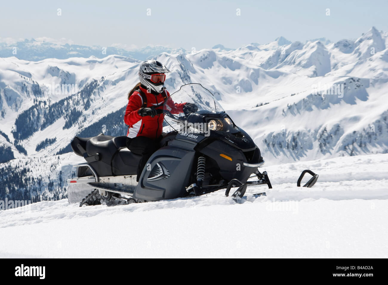 snowmobile adventure tour in Whistler British Columbia Stock Photo - Alamy
