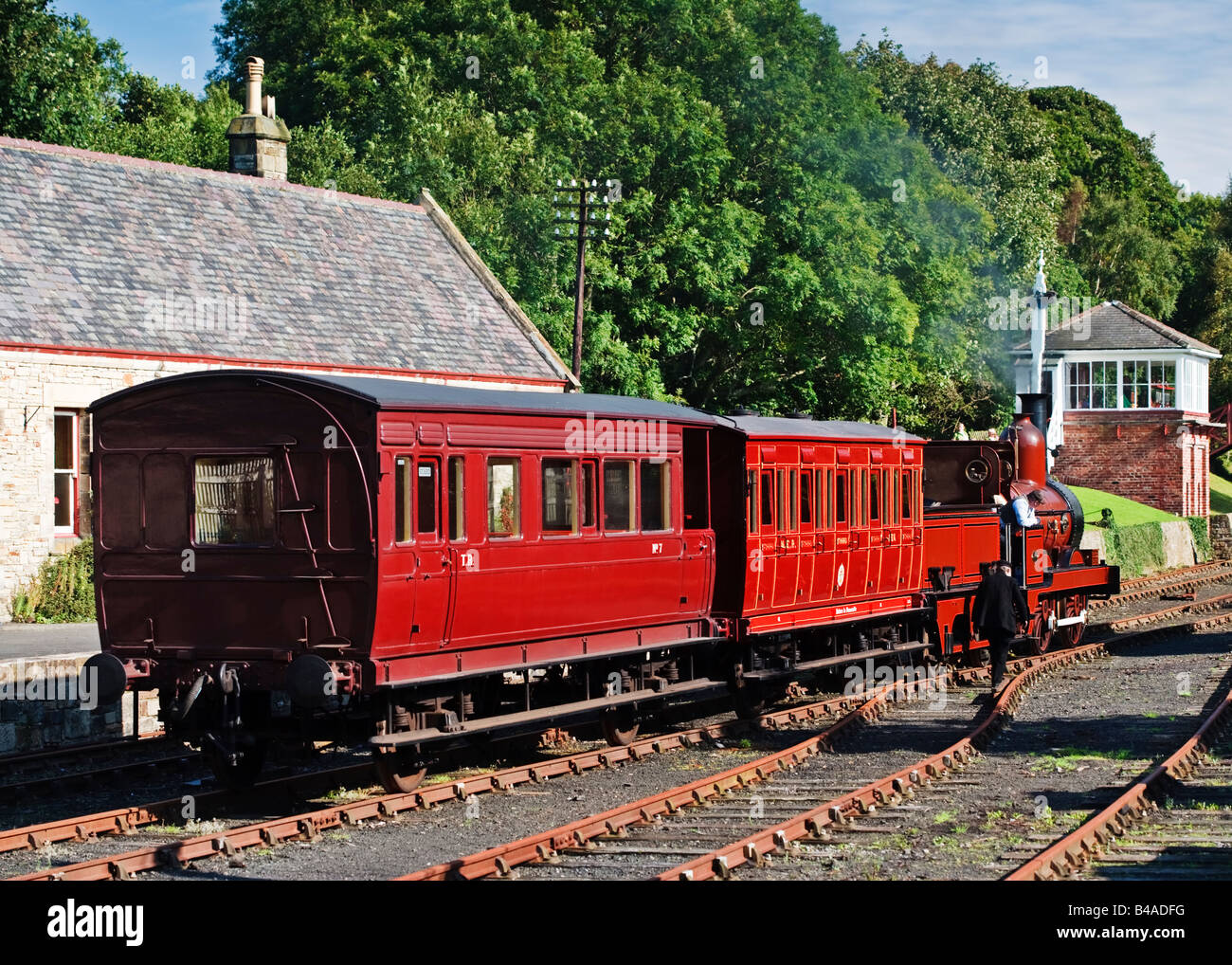 A Furness Railway No. 20 steam engine and carriages at the recreation ...