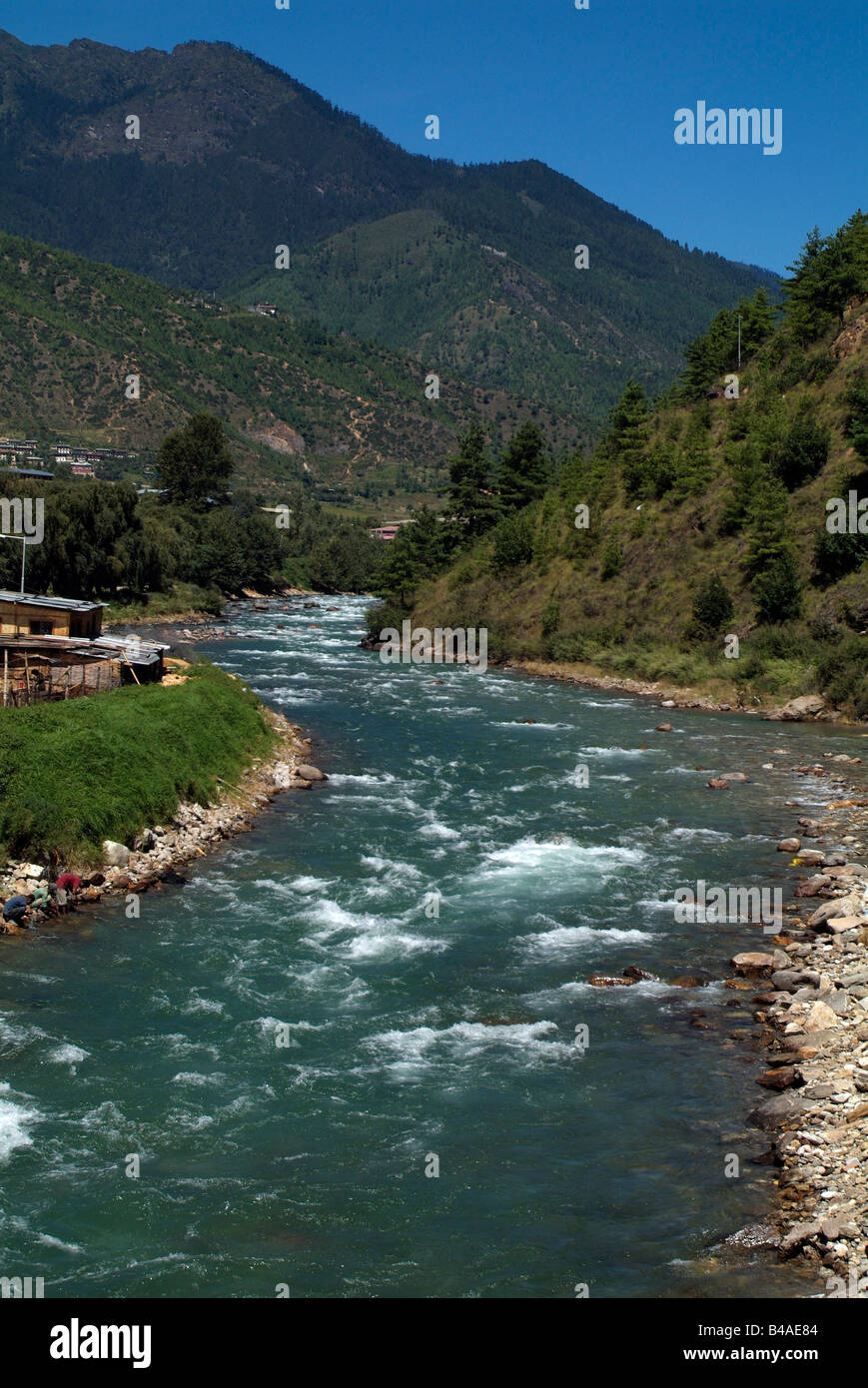 geography / travel, Bhutan, landscapes, Thimphu Chu River near Thimphu ...
