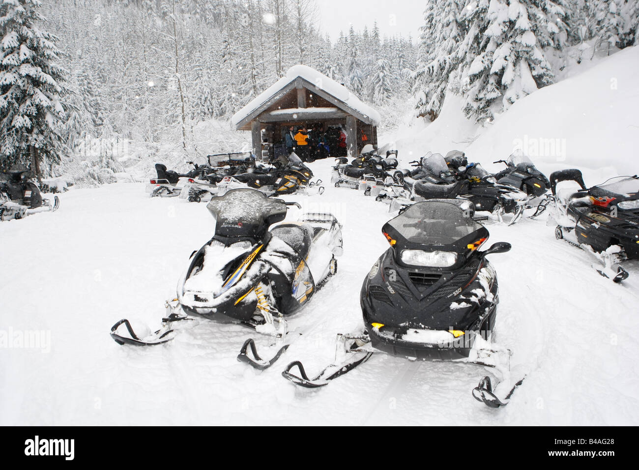 snowmobile adventure tour in Whistler British Columbia Stock Photo - Alamy