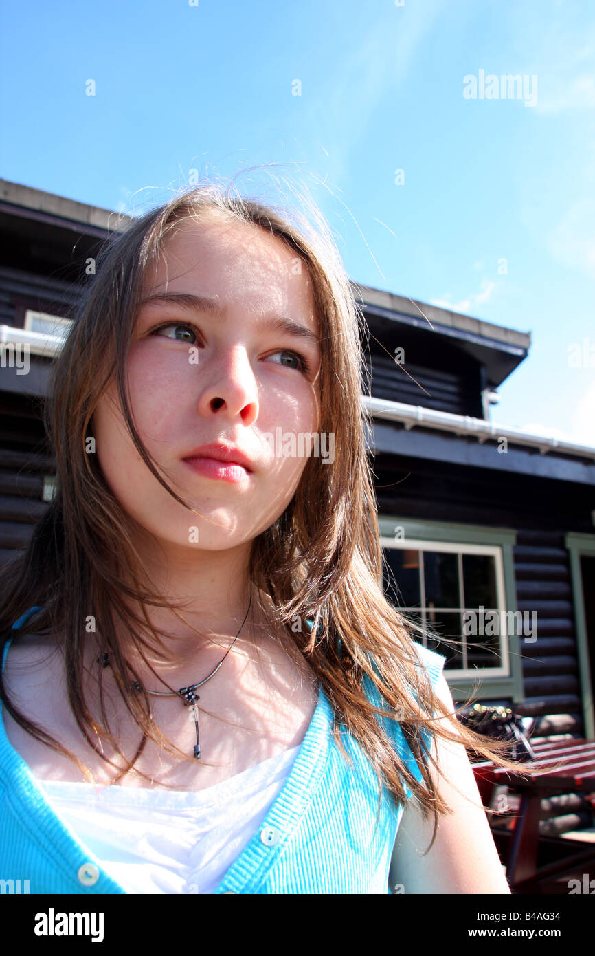 Young girl portrait in sun Stock Photo - Alamy