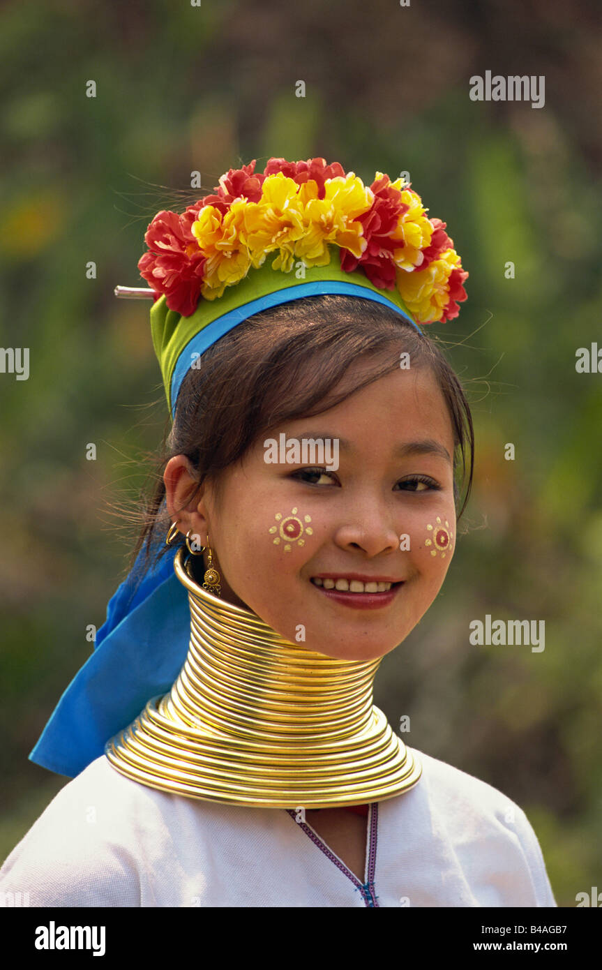 Thailand, Chiang Rai, Long Neck Hilltribes, Young Woman Stock Photo - Alamy