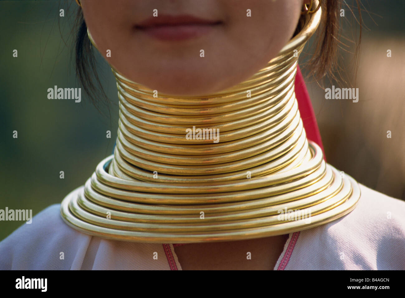 Thailand, Chiang Rai, Long Neck Hilltribes, Young Woman Neck Stock ...