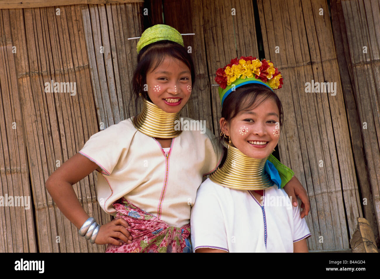 Thailand, Chiang Rai, Long Neck Hilltribes, Young Woman, Girl Stock ...