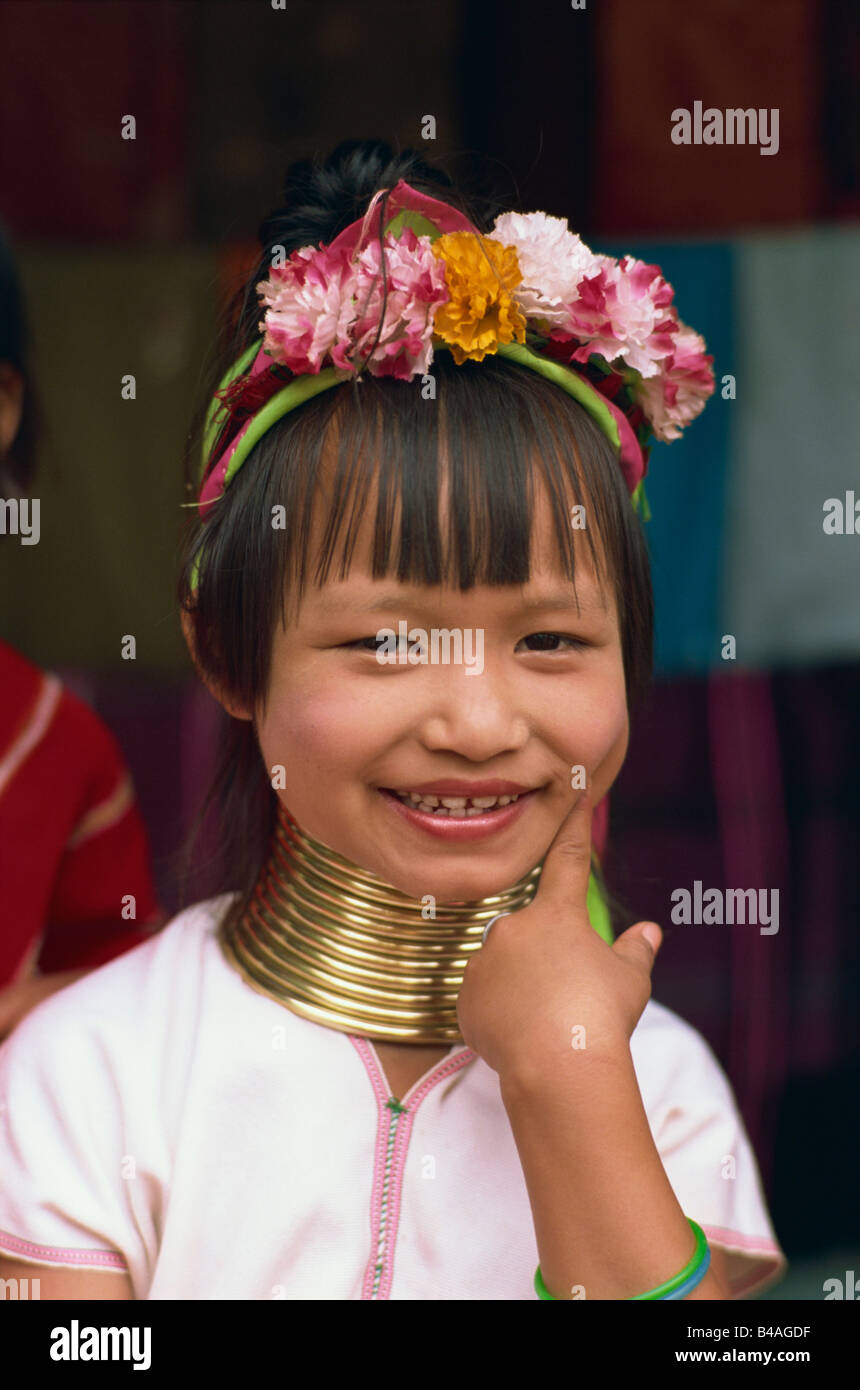 Thailand, Chiang Rai, Long Neck Hilltribes, Child Stock Photo - Alamy