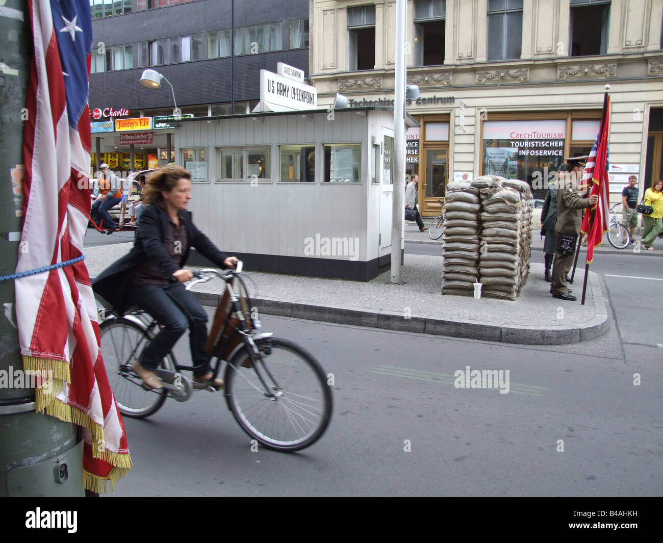 military check point charlie in berlin germany Stock Photo - Alamy
