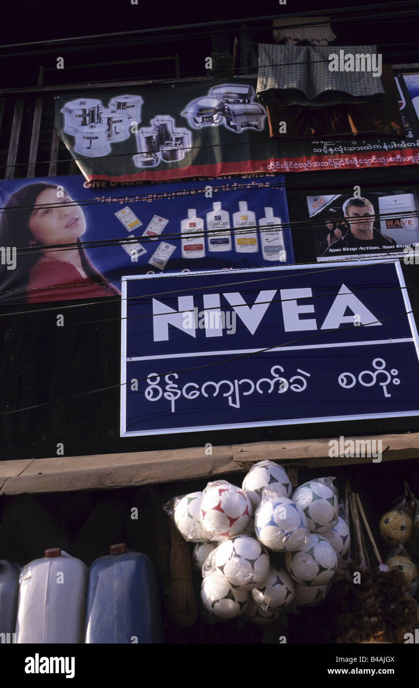 Nivea advertisement in Yangon, Union of Myanmar Stock Photo - Alamy