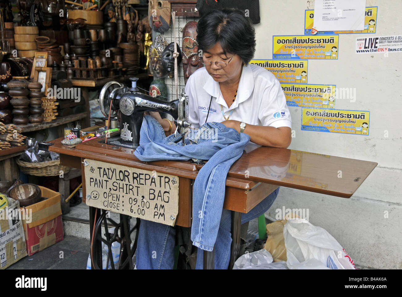 craft / handcraft, tailor on street, Bangkok, Thailand, Additional ...