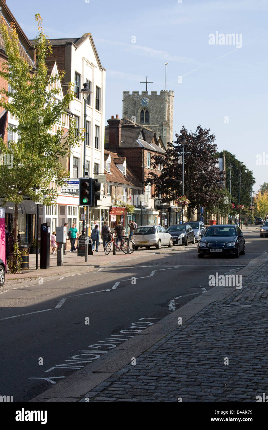 Berkhamsted town centre high street Hertfordshire, England, United ...