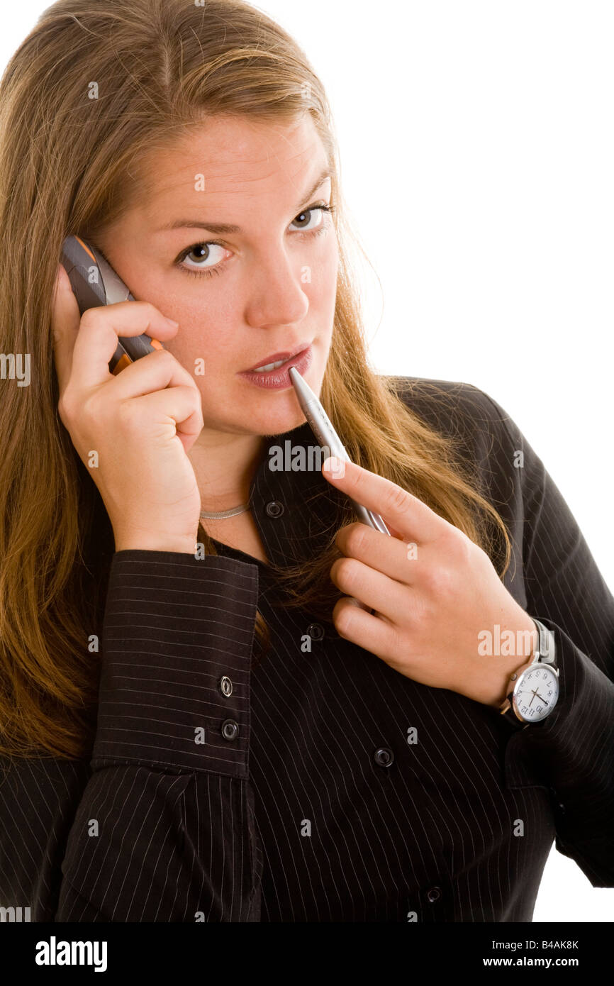 Serious businesswoman work on Cut Out Stock Images & Pictures - Alamy