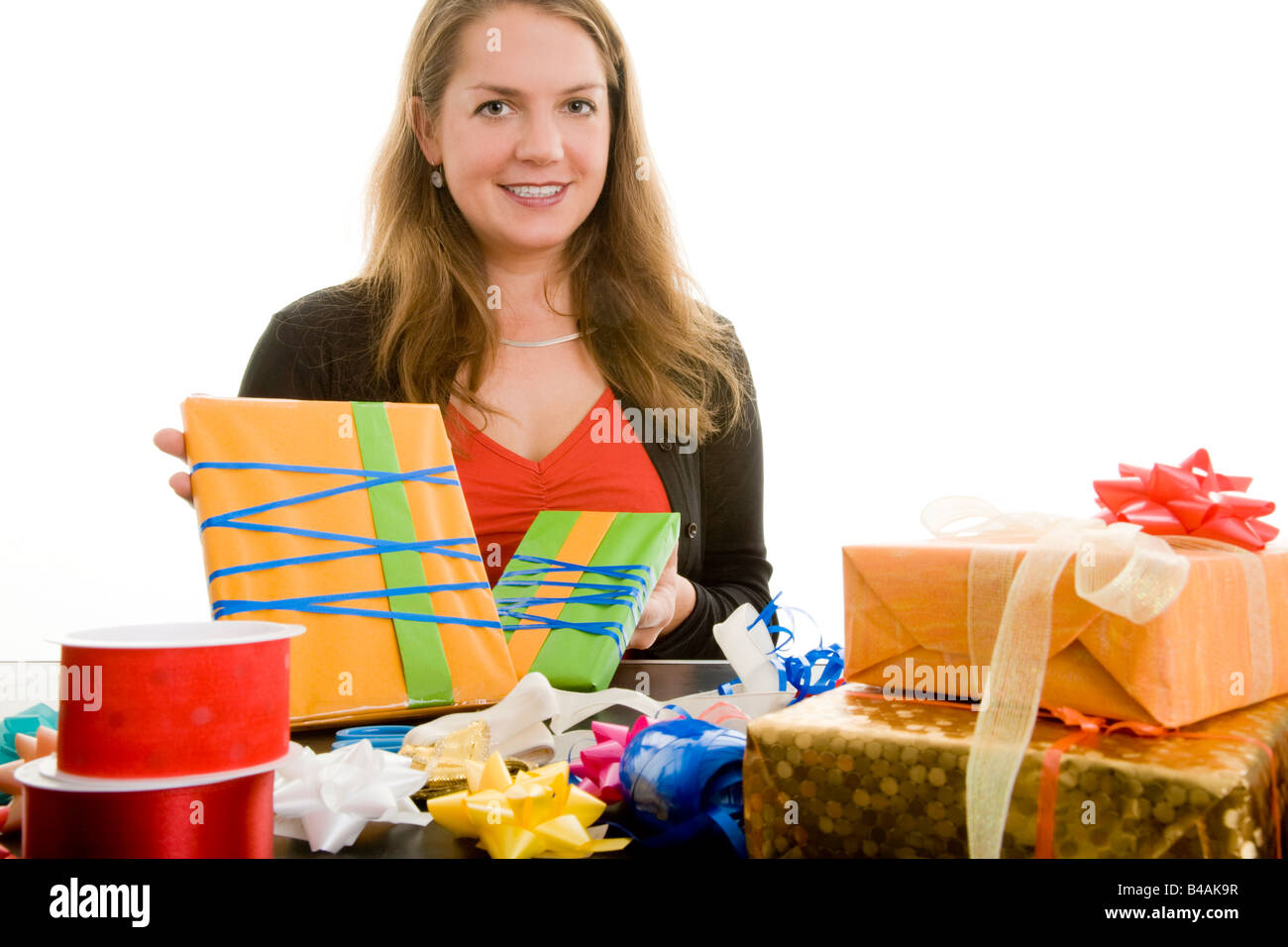 woman with presents Stock Photo - Alamy