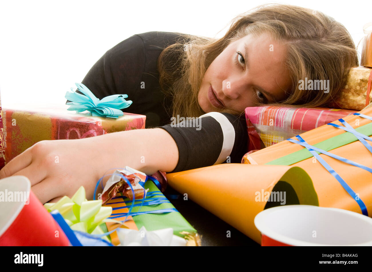 Woman exhausted christmas hi-res stock photography and images - Alamy