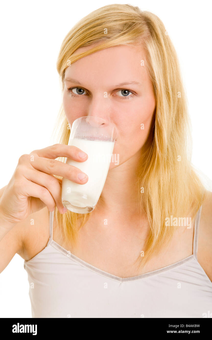woman with milk Stock Photo - Alamy