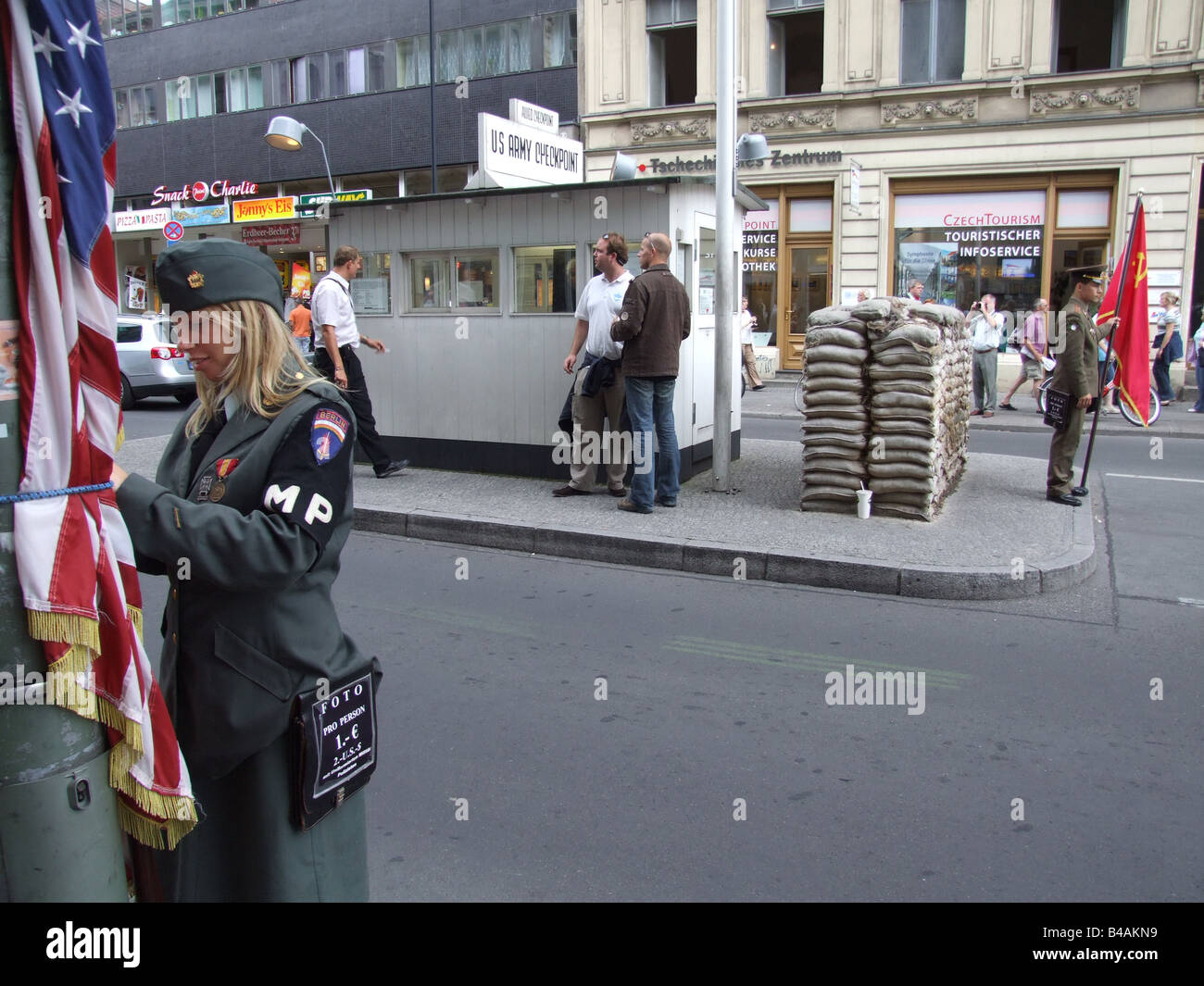 military check point charlie in berlin germany Stock Photo - Alamy