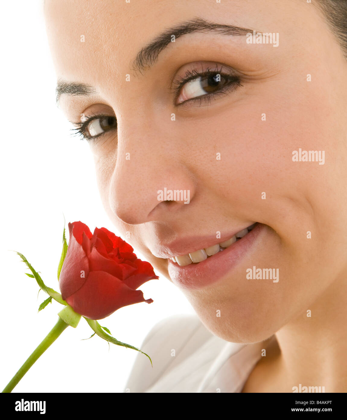 woman with rose Stock Photo - Alamy