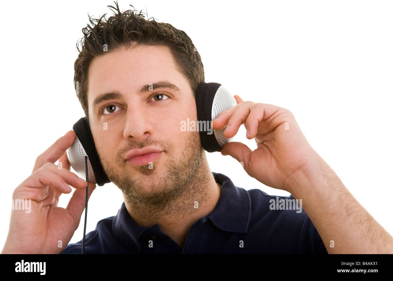 man with headphones Stock Photo - Alamy