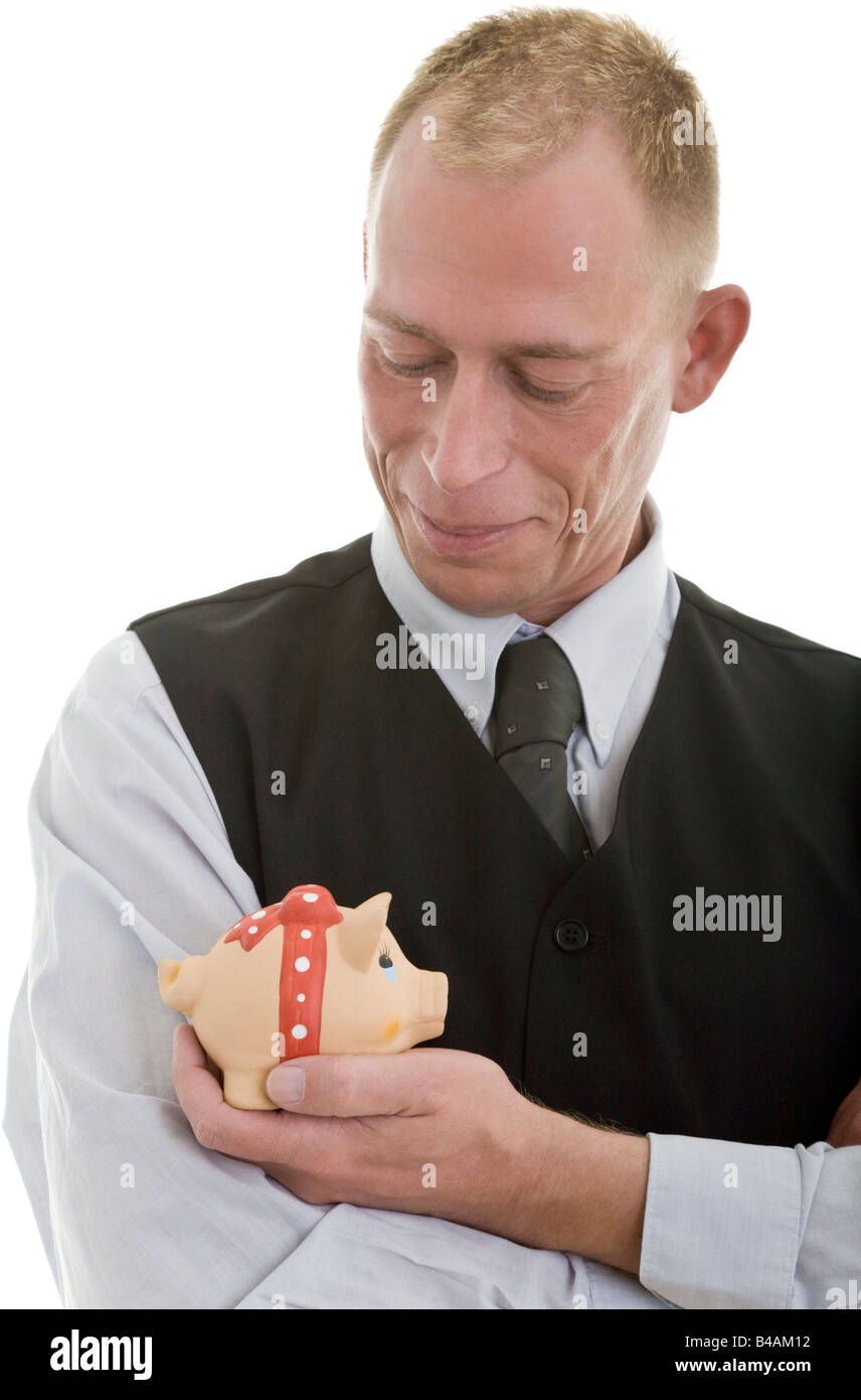 man with piggybank Stock Photo - Alamy