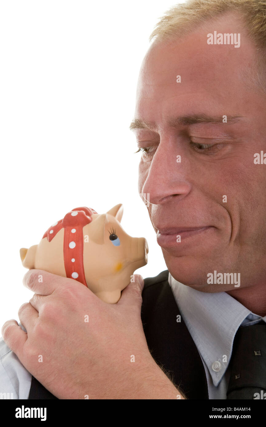 man with piggybank Stock Photo - Alamy