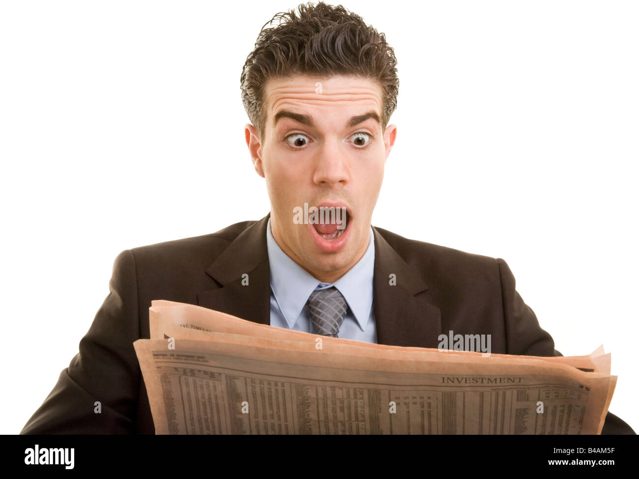 young manager reading news Stock Photo - Alamy