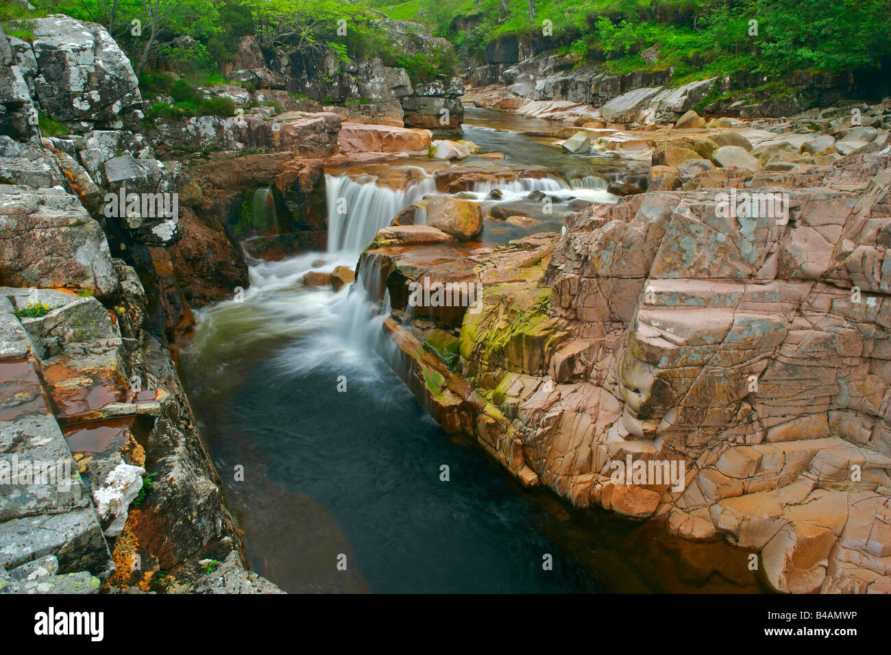 cascade on the river Glen Etive Glencoe Highlands Scotland UK Stock ...