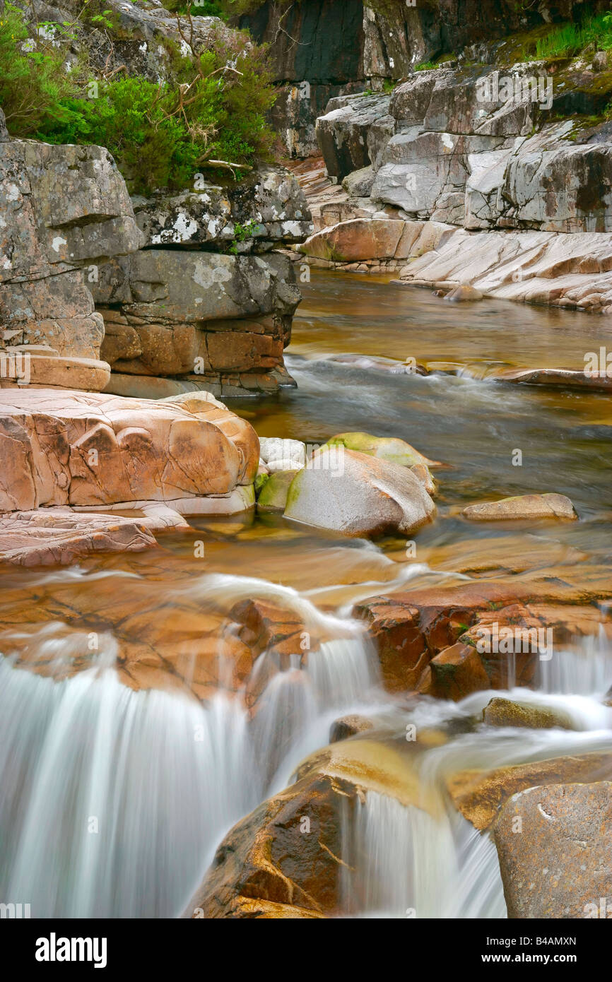 cascade on the river Glen Etive Glencoe Highlands Scotland UK Stock ...