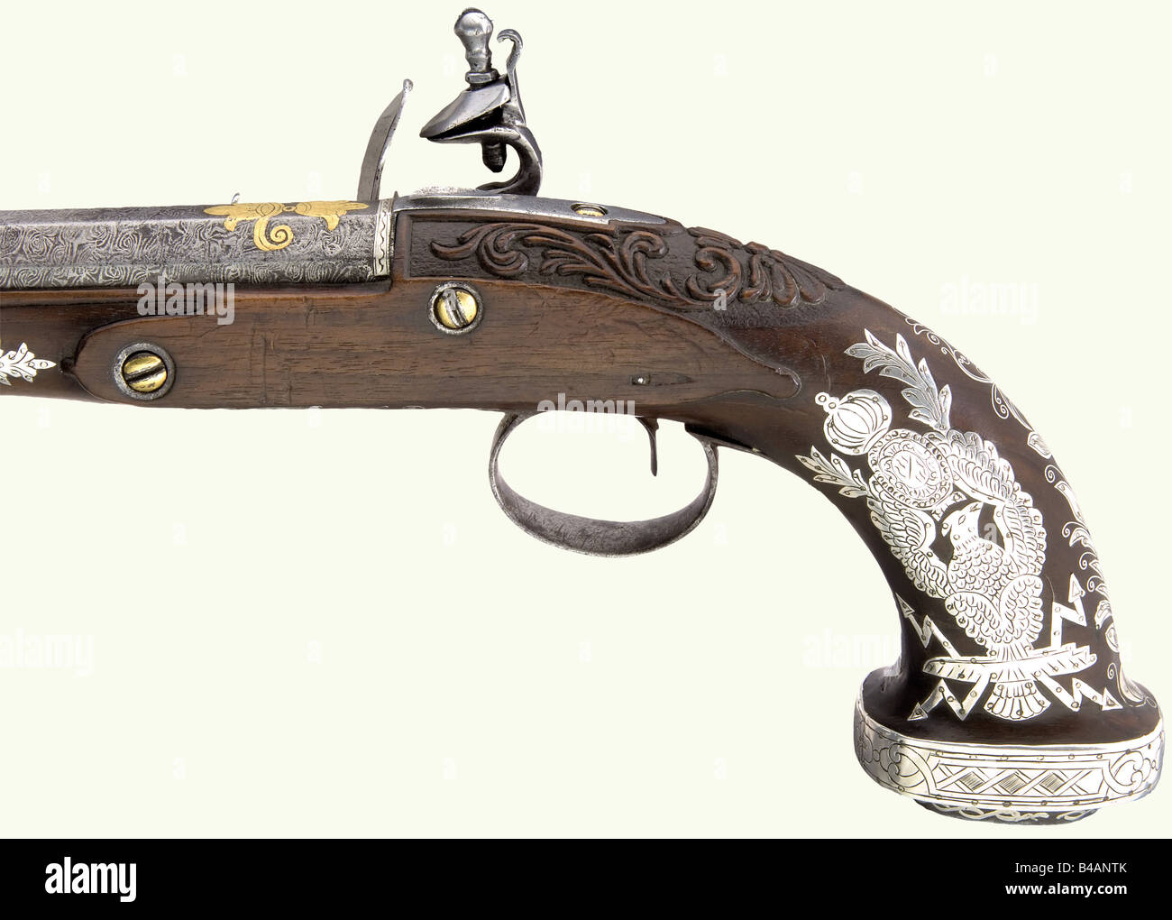 A fine flintlock pistol, Balkan/Turkish, circa 1820. Heavy, presumably ...