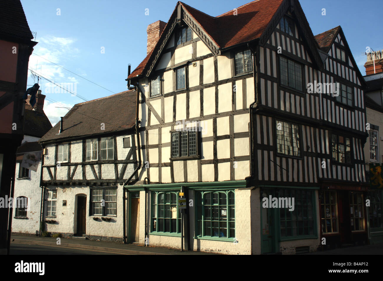 Quaint old buildings in Tewkesbury town centre, Gloucestershire ...