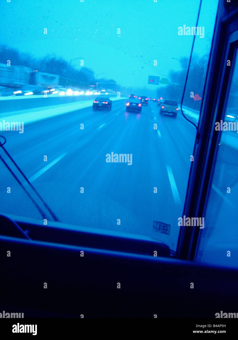 Urban Scene of Traffic as Seen From a Bus Copy Space Stock Photo - Alamy
