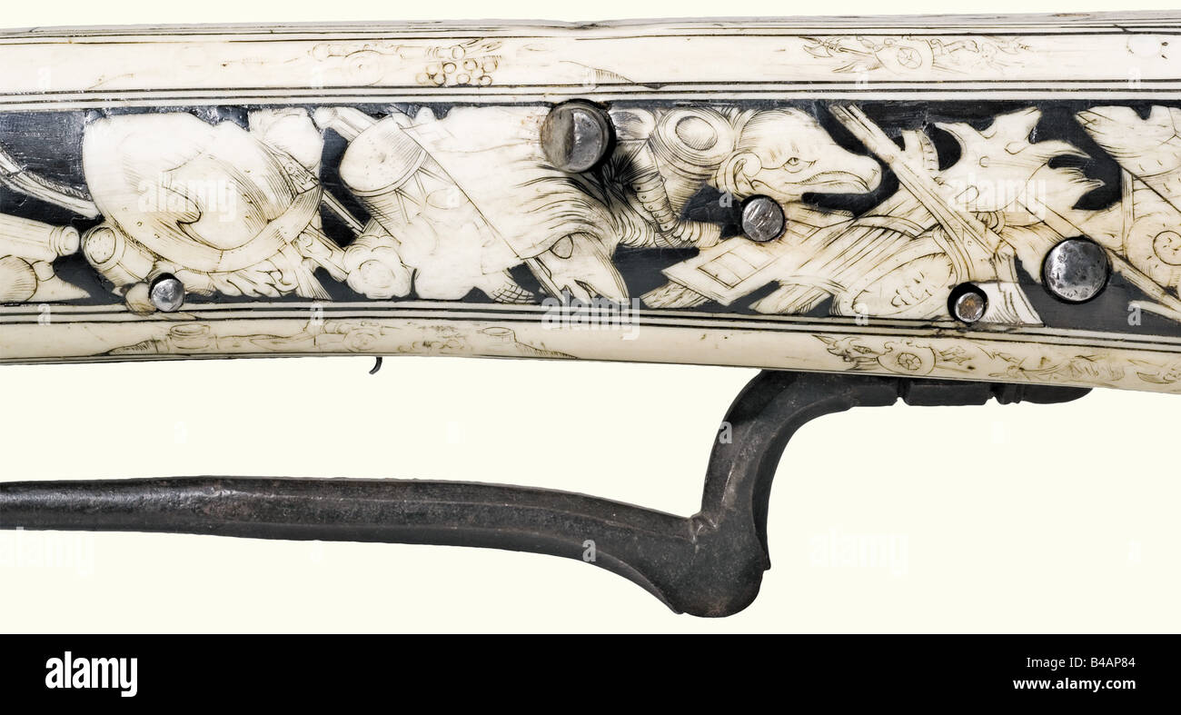 A sporting/hunting cross bow richly inlaid with bone, German, circa ...