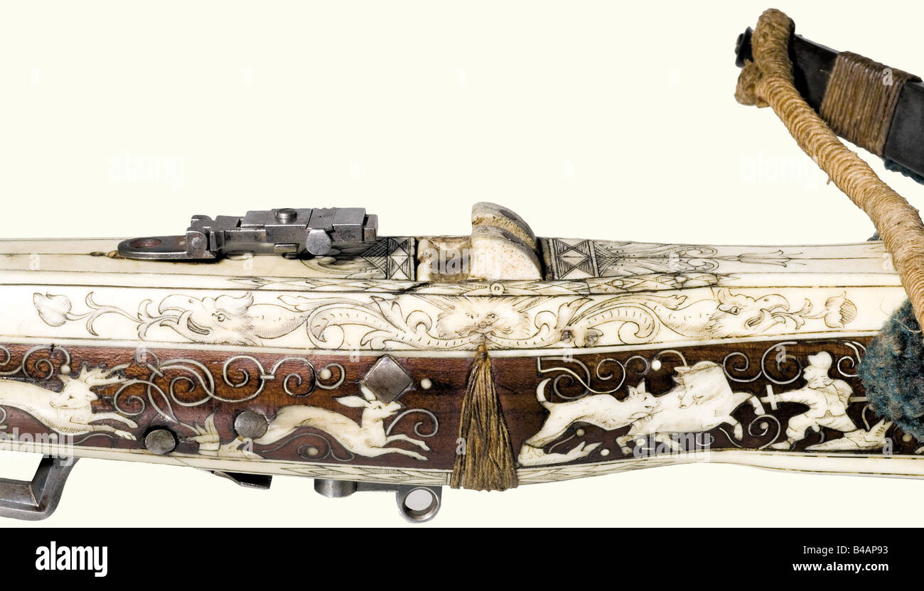 A hunting crossbow, German, 1st half of the 17th century Heavy forged ...