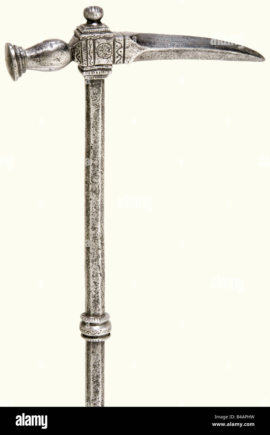 A horseman's hammer, German or Polish, circa 1600 Lightly curved ...