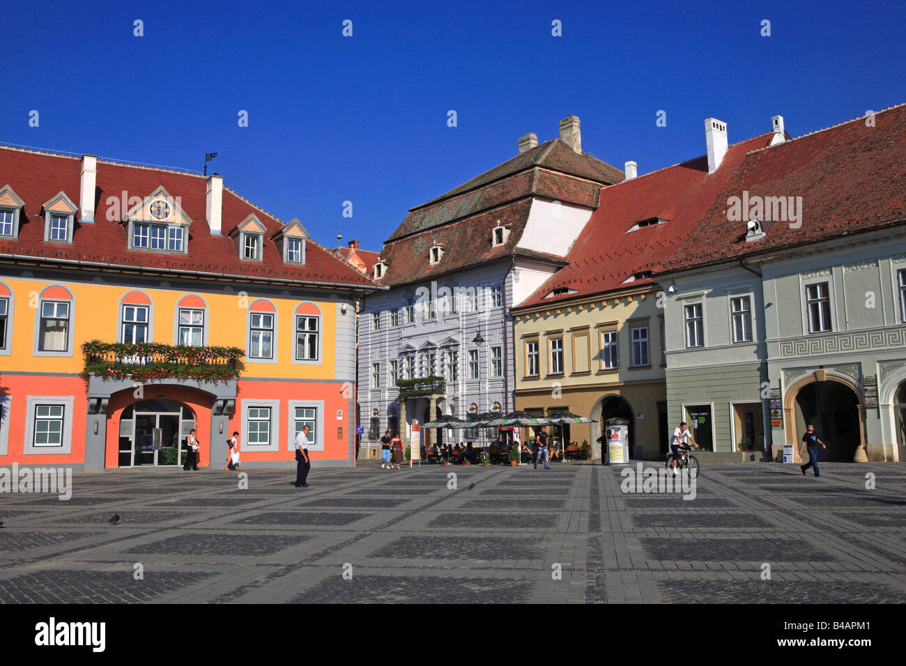 Romania, Transylvania, Sibiu, Piata Mare Stock Photo - Alamy